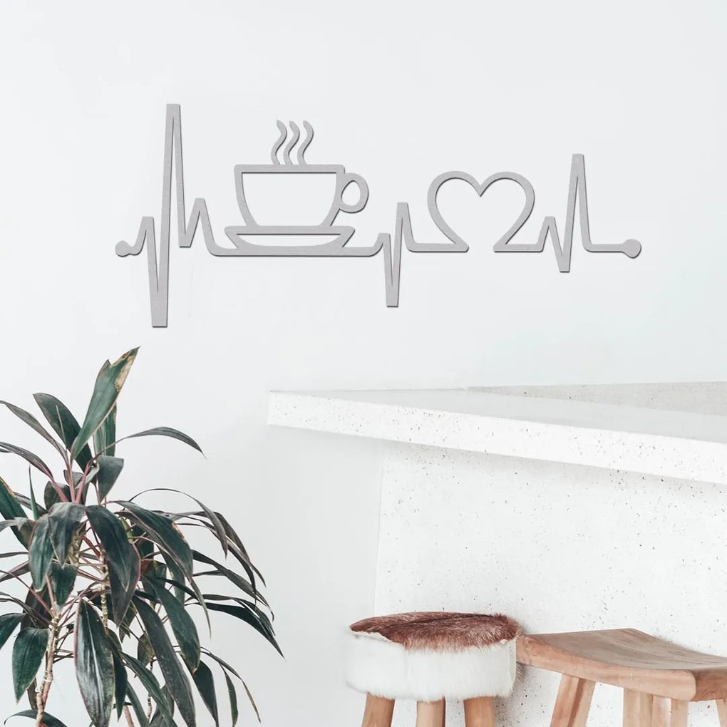 dřevo života Dřevěná dekorace KÁVOVÁ LÁSKA Zvolte rozměr (cm): 100x43, Zvolte barvu dekoru: Bílá