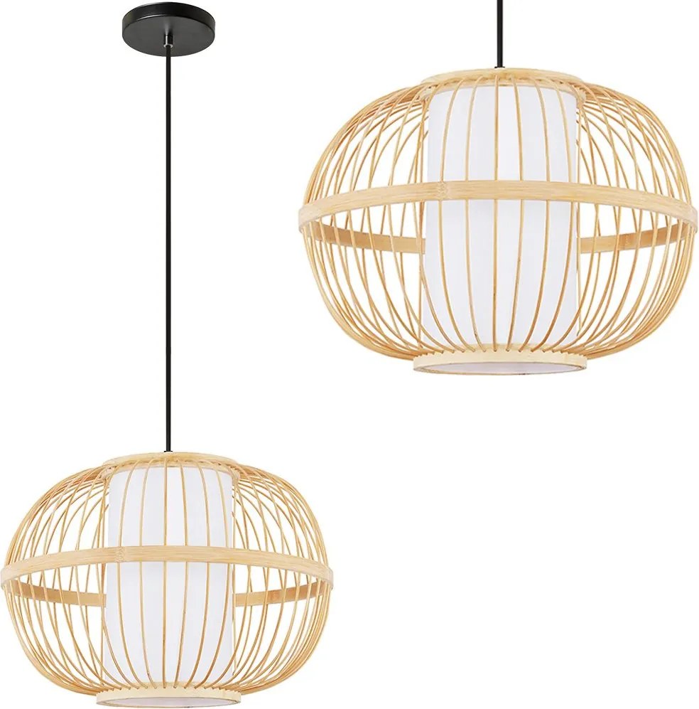 Toolight Natural, závěsné stropní svítidlo 1xE27 APP1631-1CP, přírodní hnědá, OSW-05104