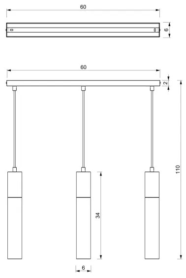 Lustr na lanku CASSA 3xGU10/8W/230V bílá/zlatá