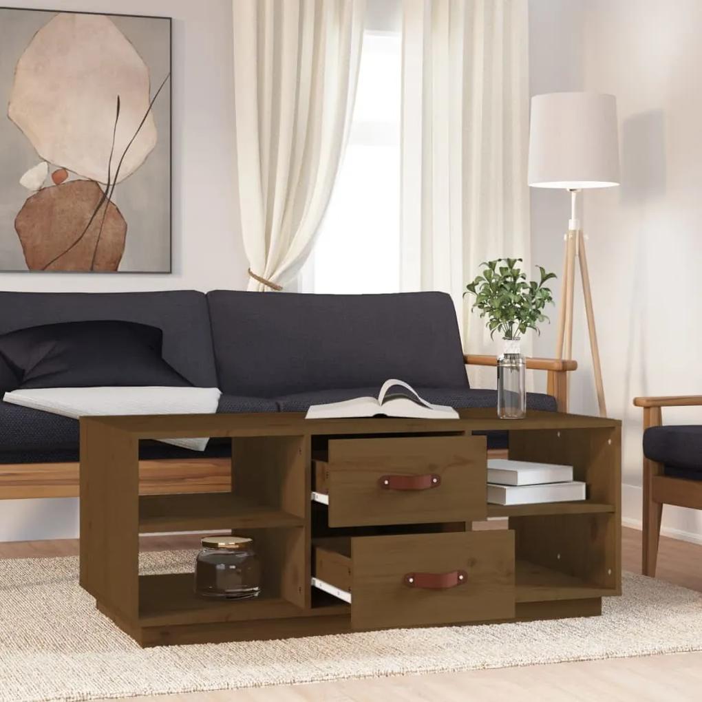 vidaXL Konferenční stolek 100 x 50 x 41 cm masivní borové dřevo [818273] Barva: Černá