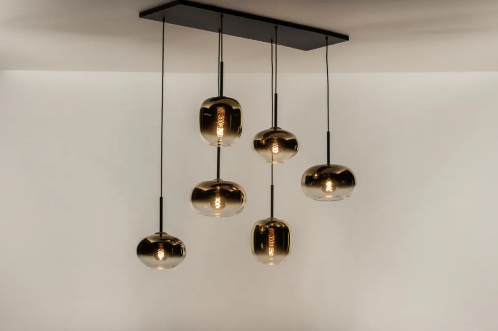 Závěsné designové svítidlo nad jídelní stůl Ametyste Smoke 6