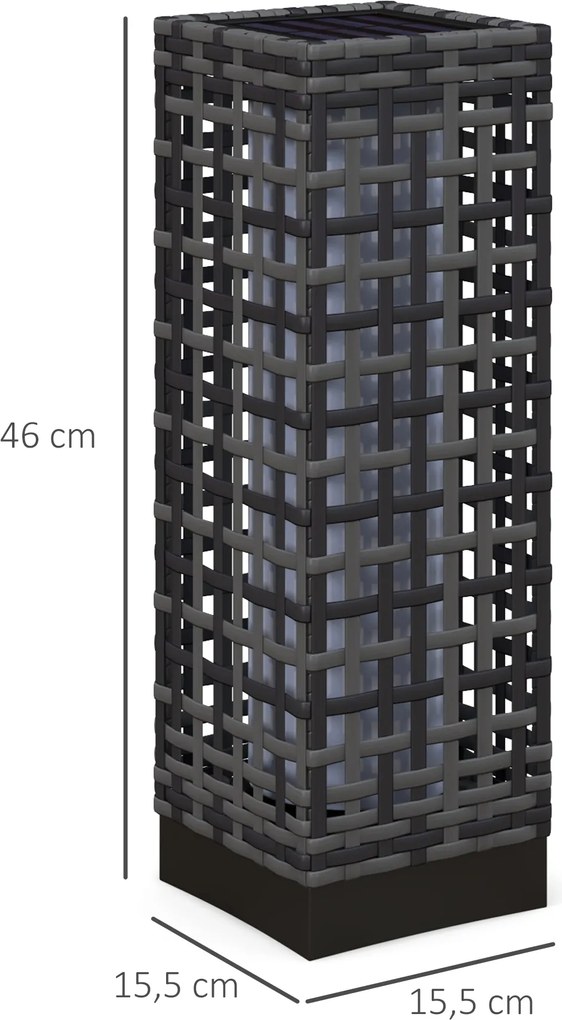 Outsunny solární světlo ratanové solární lampy vodotěsné světlo cesty se světelným senzorem automatické LED zahradní lampy venkovní světlo pro balkon…