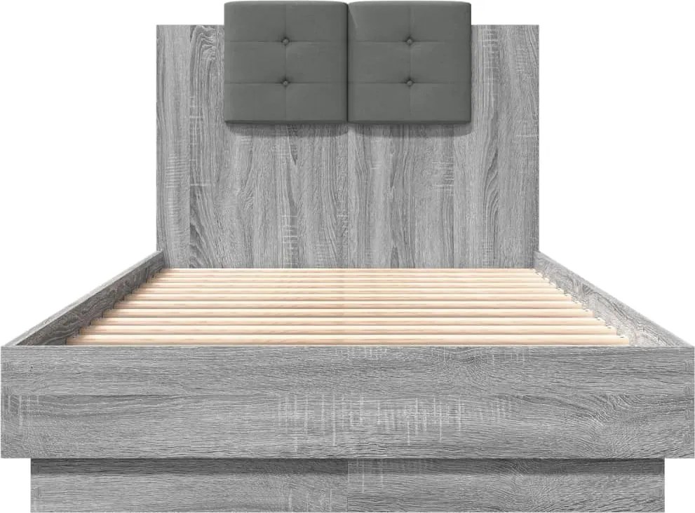Rám postele s čelem šedý sonoma 75 x 190 cm kompozitní dřevo 3209980
