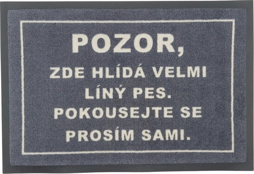 Rohožka Lenivý pes 40x60 cm – na von aj na doma, 40x60, šedá, GDmats