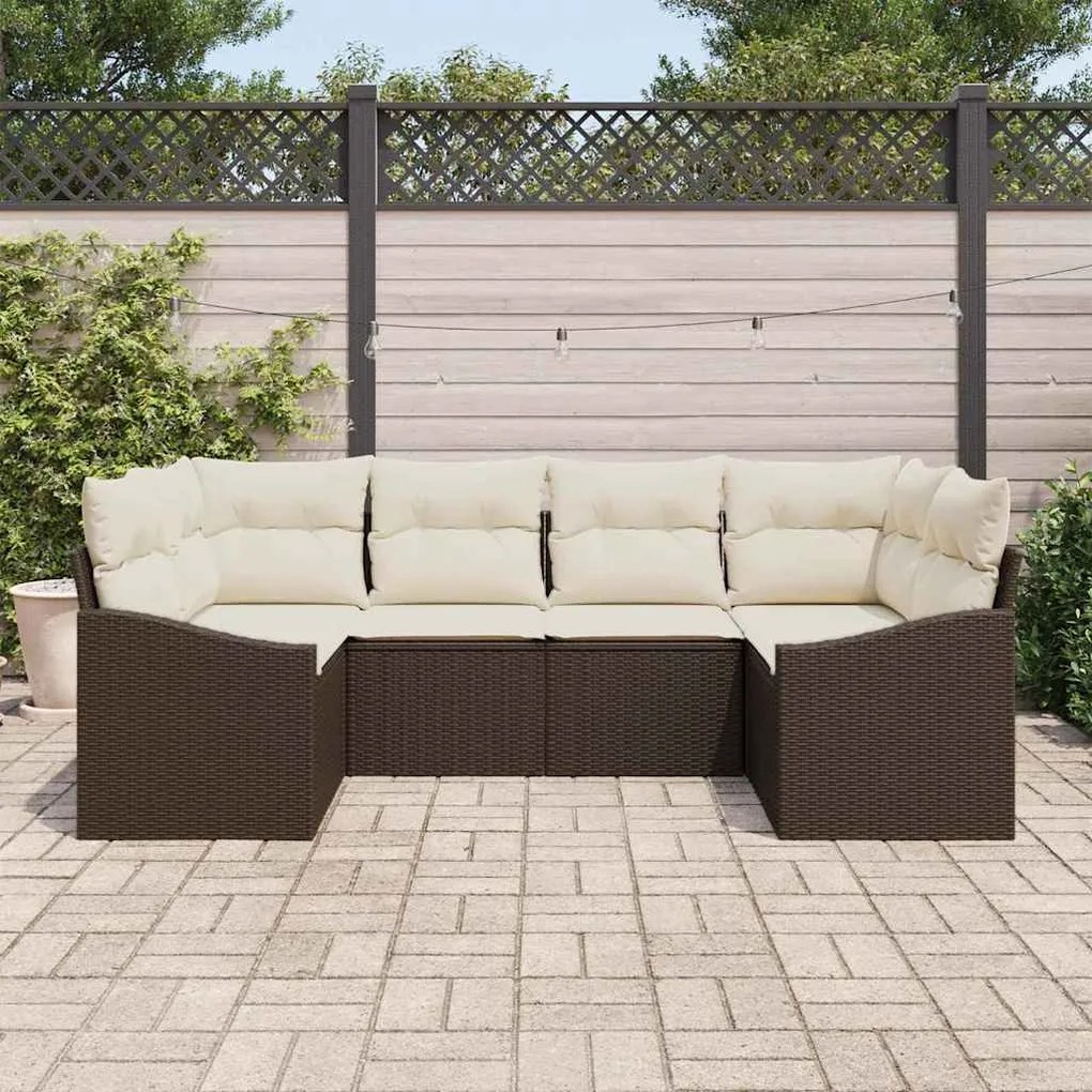 Set pohovek 6 ks Hnědá polyratan 3346858