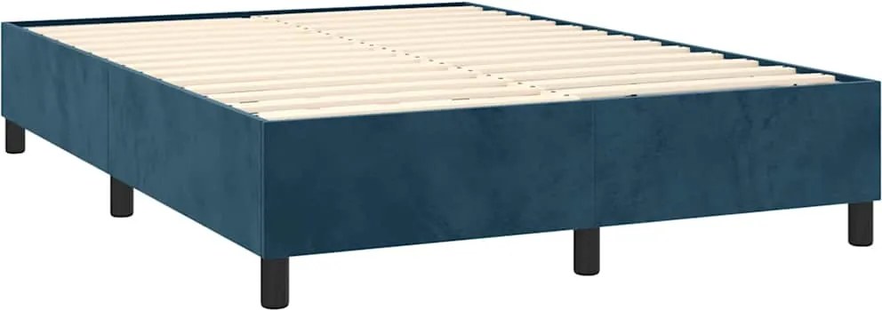 Rám postele s boxspringem tmavě modrý 140x200 cm samet 3121124