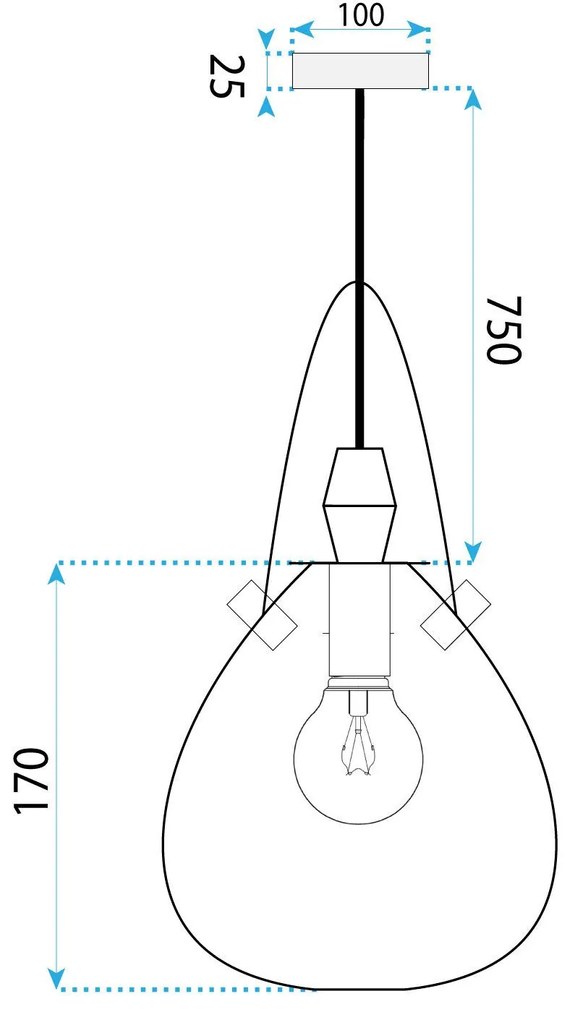 Toolight Závěsné osvětlení Modern D24 APP1774-1CP černé