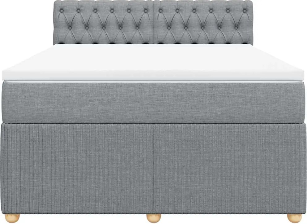 Box spring postel s matrací světle šedá 160 x 200 cm textil 3287514