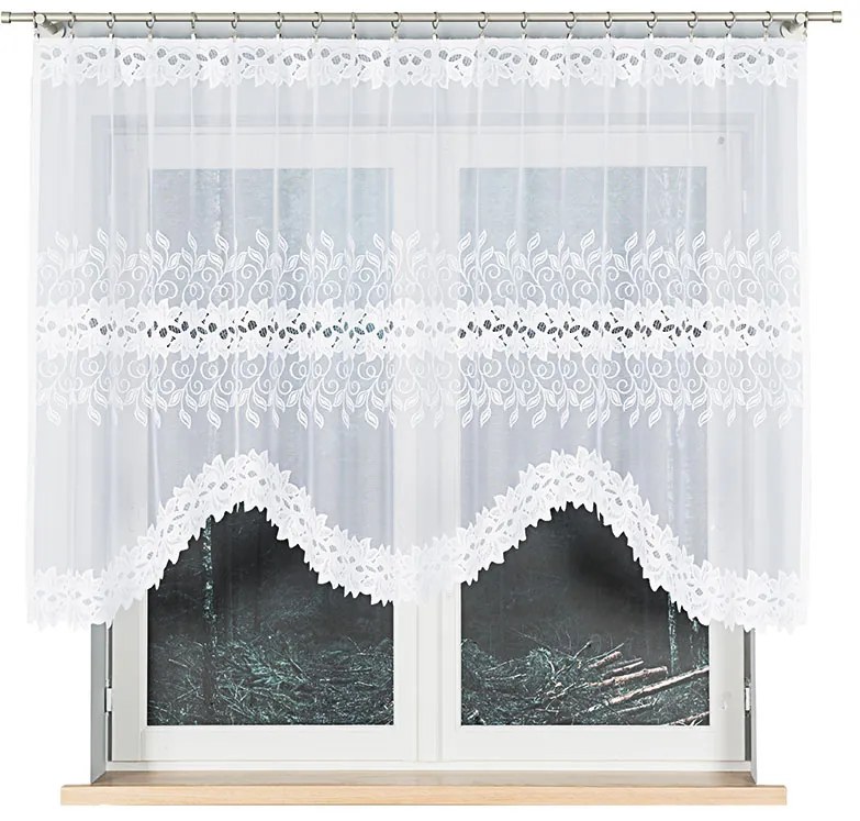 Dekorační oblouková krátká záclona na žabky BASTIA 130 bílá 280x130 cm MyBestHome