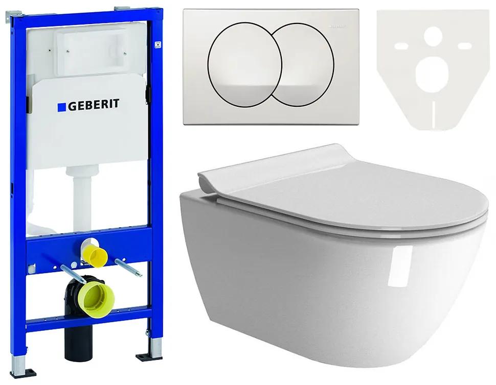 AKCE/SET/LIVERO Geberit - Modul pro závěsné WC Duofix Delta 12 s tlačítkem Delta20, alpská bílá + PURA závěsná WC mísa, Swirlflush, 50x36cm, bílá Ext…