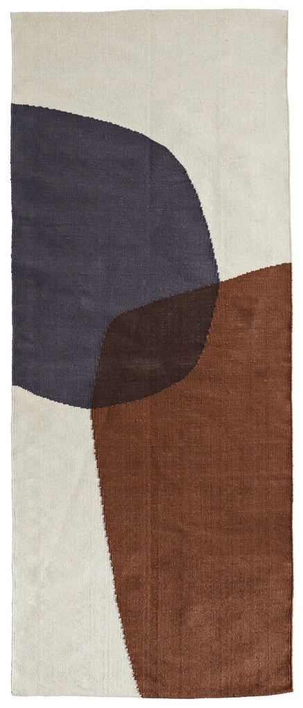 MADAM STOLTZ Bavlněný koberec Sugar Almond Cotton 70×200 cm, hnědá barva, krémová barva, textil