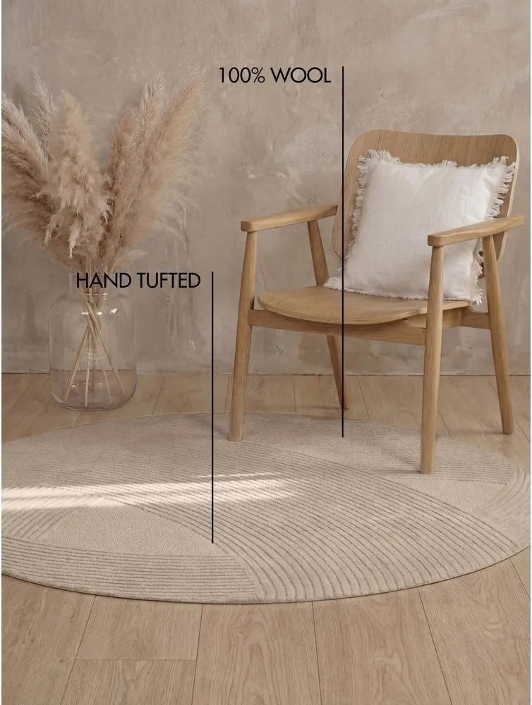 Béžový vlněný kulatý koberec ø 160 cm Kensington Victoria – Ted Baker