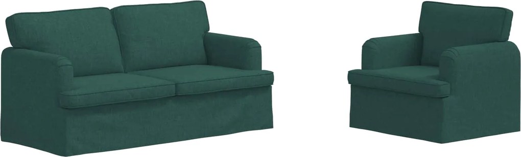 Set pohovek 2 ks Tmavě zelená textil 3407563