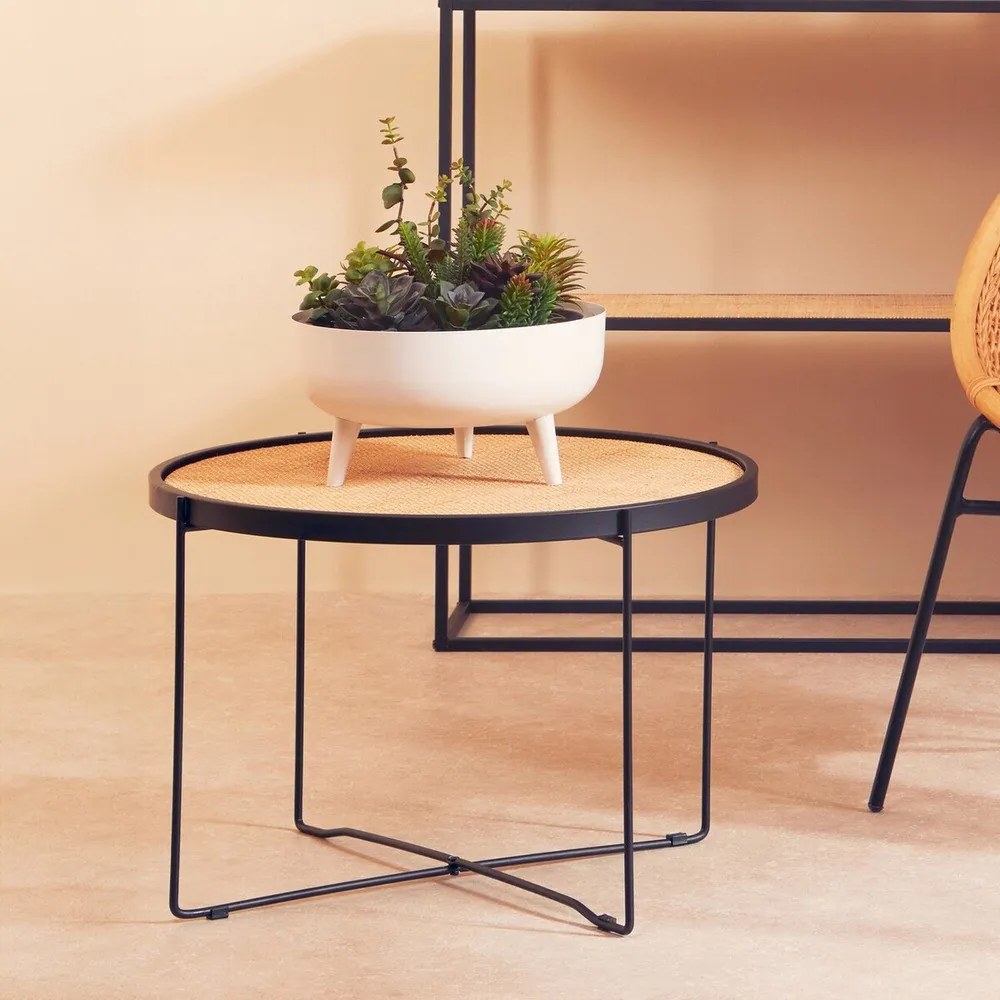 Ratanový kulatý konferenční stolek v přírodní barvě ø 60 cm Depok – Premier Housewares
