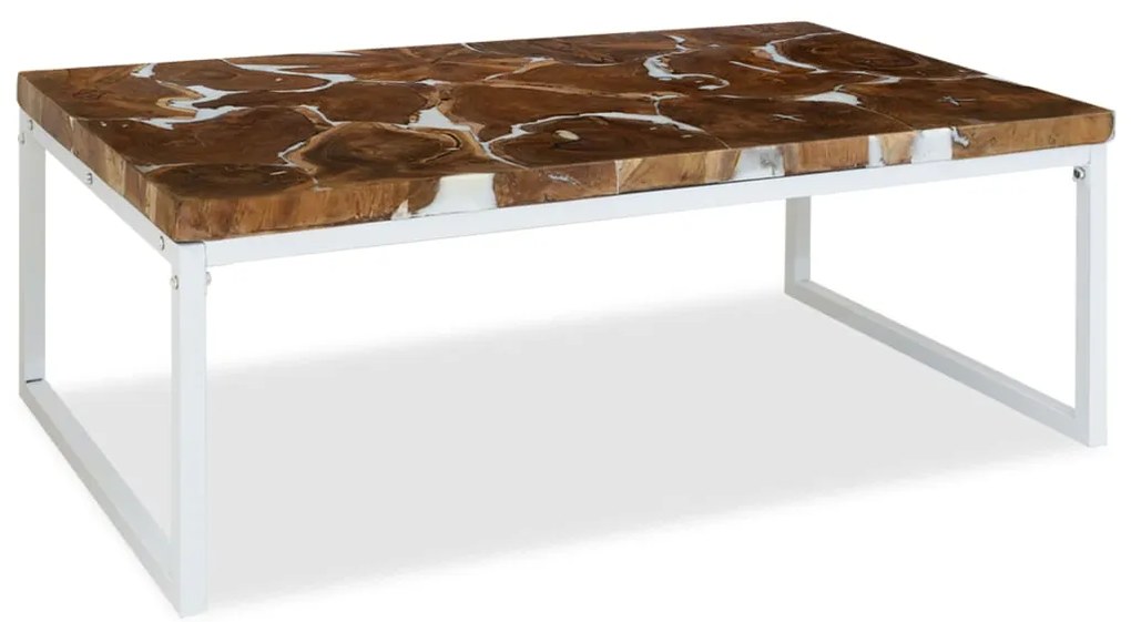 vidaXL Marketos Konferenční stolek teak a pryskyřice 110 x 60 x 40 cm
