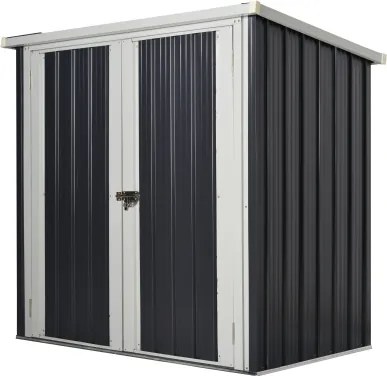 Outsunny Zahradní Kůlna 1,26 m² 147x86x134 cm Kovová Zahradní Kůlna se 2 Dveřmi a Zámkem pro Úložiště Nářadí na Terase Černá