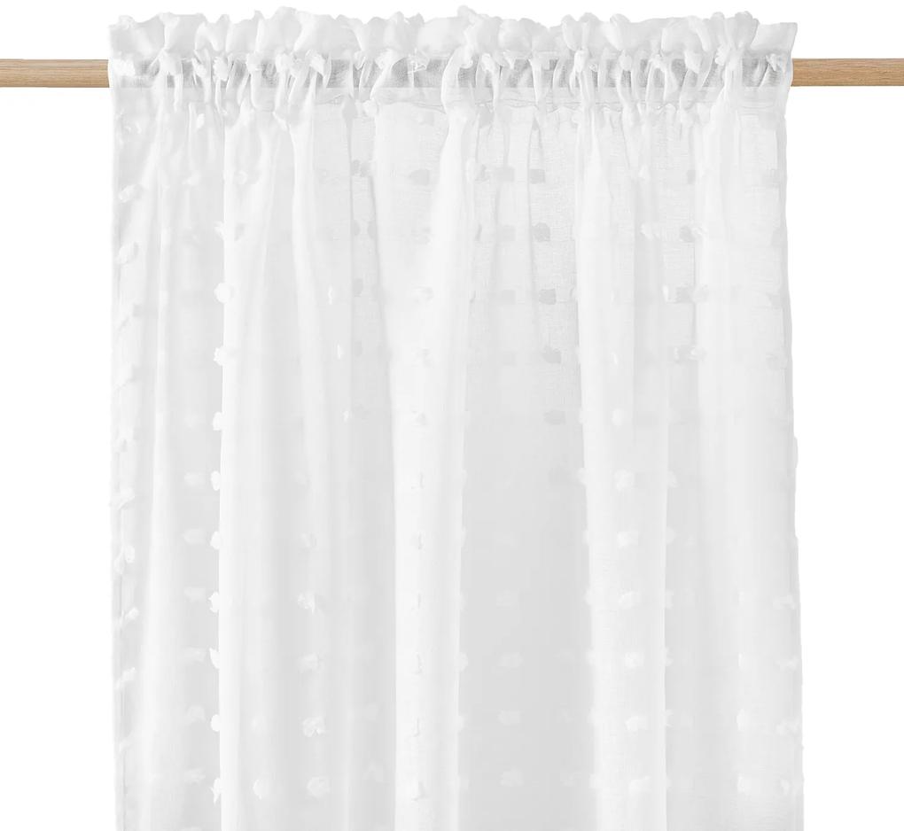 Room99 Záclona na pásce Casablanca Bílá Tečky Barva: Bílá, Velikost: 200 x 230 cm