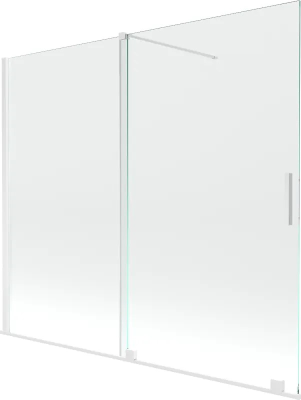 Mexen Velar, 2-křídlová posuvná vanová zástěna 180 x 150 cm, 8mm čiré sklo, bílý profil, 896-180-000-01-20