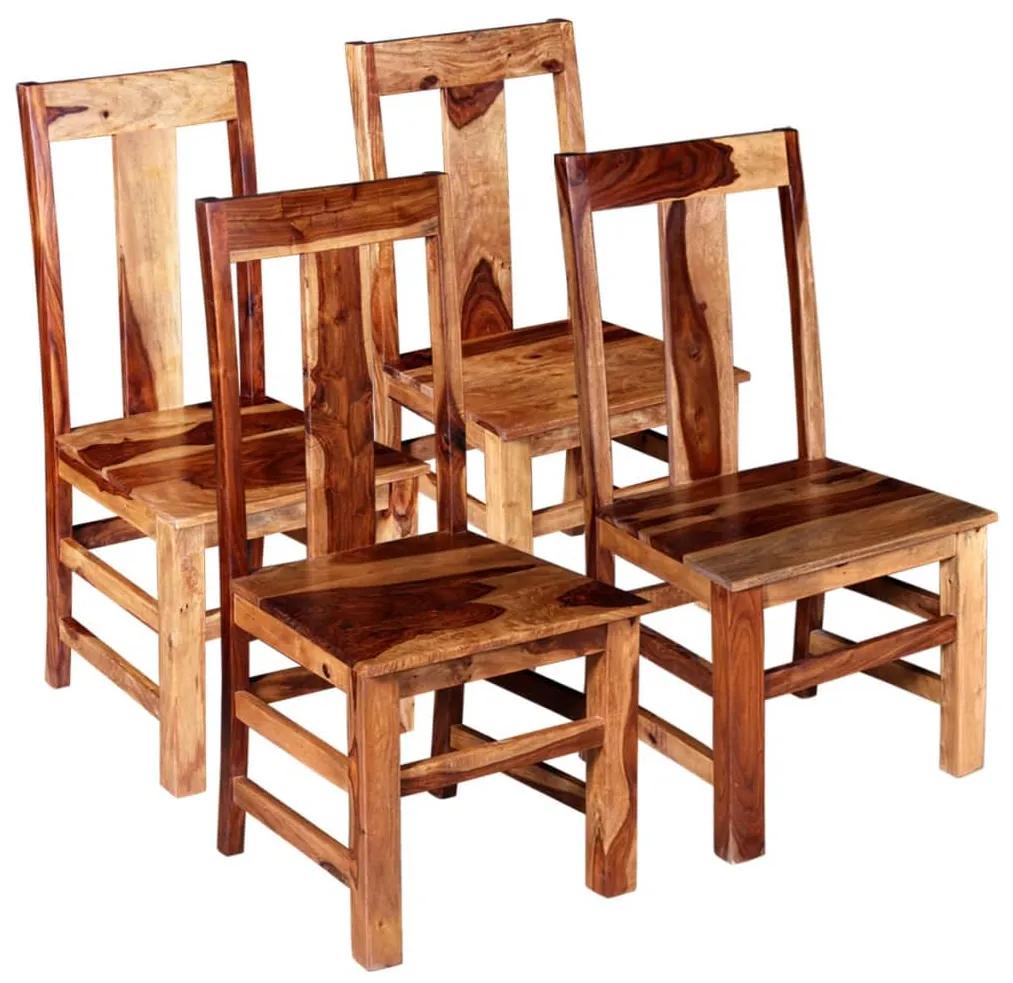 274763 vidaXL Jídelní židle 4 ks masivní sheeshamové dřevo