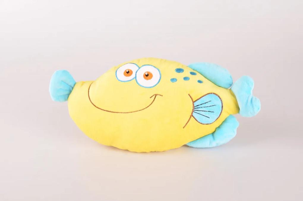 Vesna | Polštářek Ryba 3D žlutá 30x30 cm