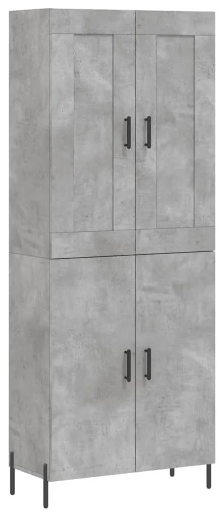 Skříň highboard betonově šedá 69,5x34x180 cm kompozitní dřevo,  3199565