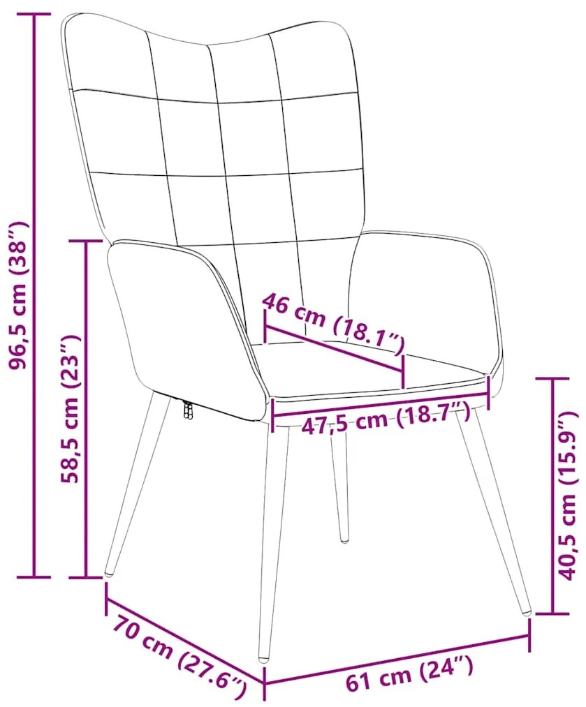 vidaXL Marketos Relaxační židle krémová textil