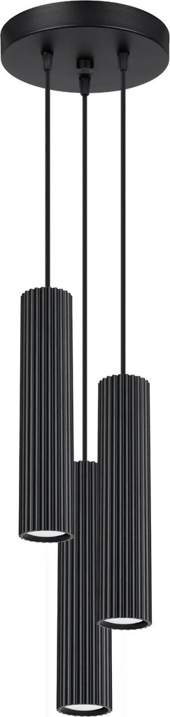 Sollux Lighting Závěsné svítidlo KARBON 3P černé