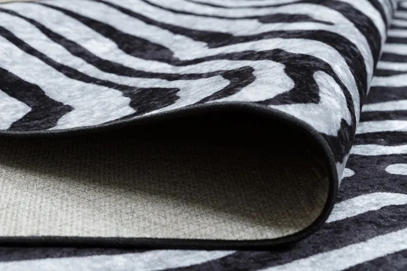 Dywany Łuszczów, Kusový koberec Miro 51331.803 Zebra black / white, 160x220, černobílá, chodba / předsíň