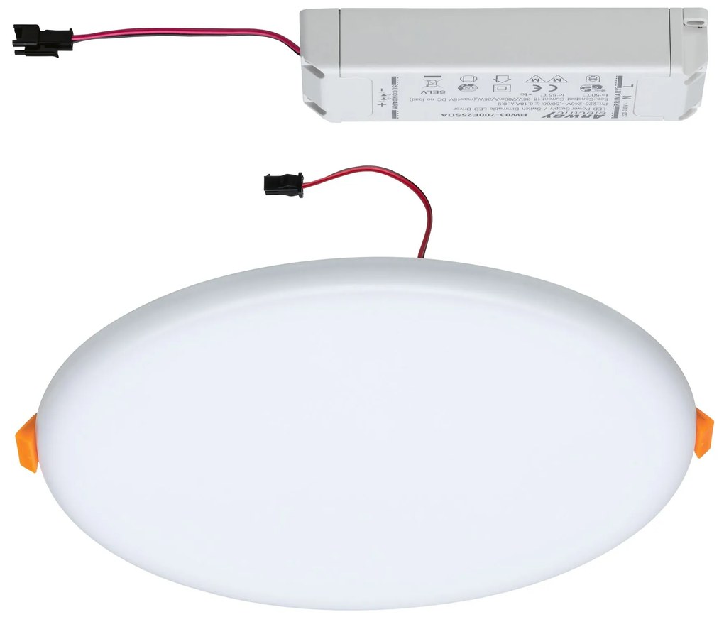 Paulmann 93034 Veluna VariFit, kulaté zápustné svítidlo, 22W LED 3000K, tříkrokové stmívání, prům. 21,5cm, IP44