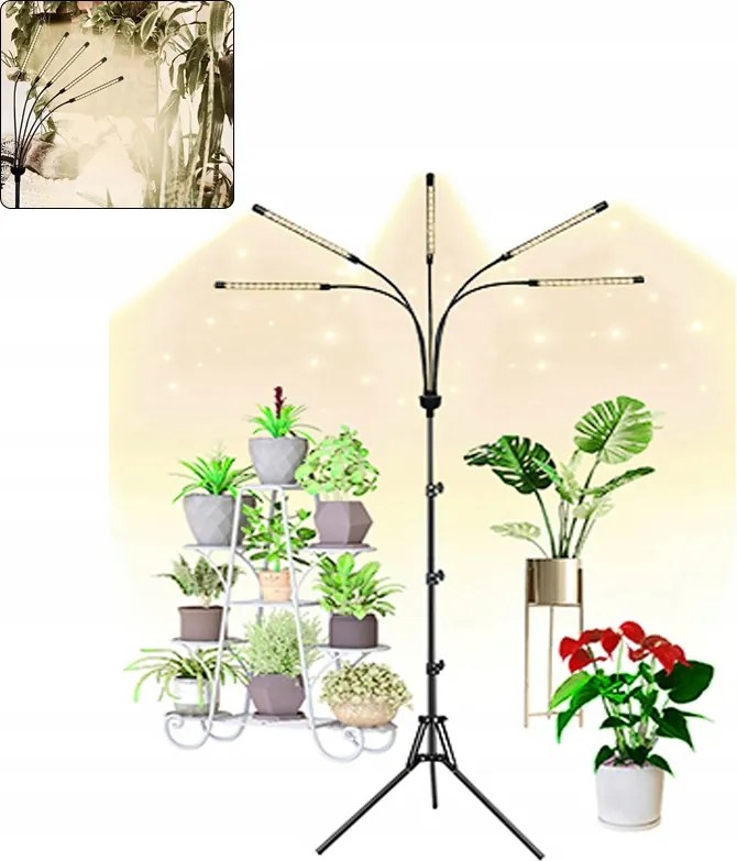 5x Led Lampa 50W Pro Pěstování Rostlin Fullspectrum Světlo S Pilotem
