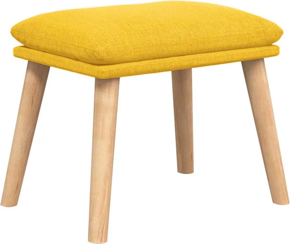 Relaxační křeslo s podnožkou hořčicově žluté textil 3097889
