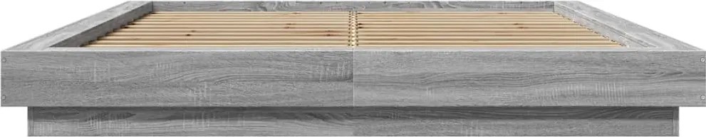 Rám postele s LED osvětlením šedý sonoma 150 x 200 cm kompozit 3281096