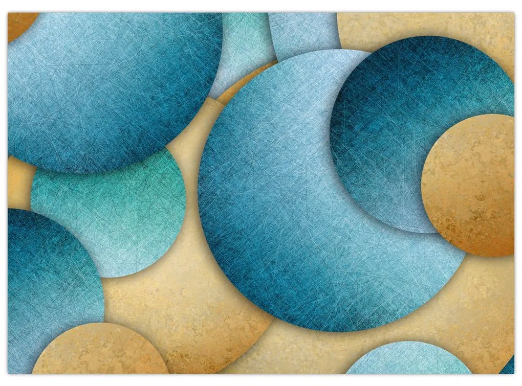 Obraz abstrakce kruhy (70x50 cm)