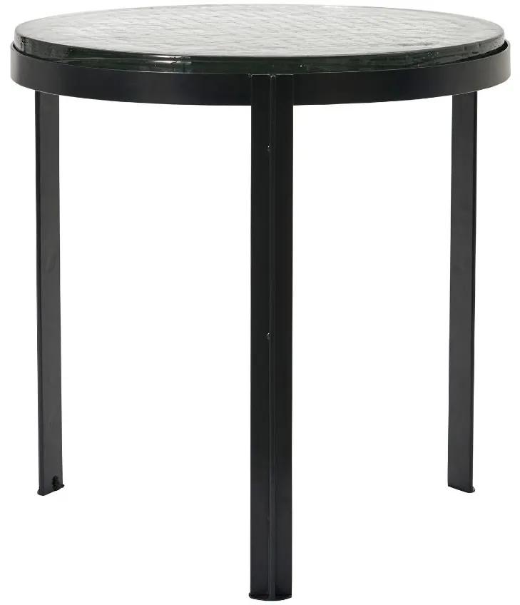 House Doctor Černý kovový odkládací stolek Smoke 50 cm
