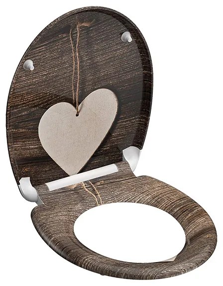 Eisl Sanitär WC prkénko Duroplast Soft Close Wood Heart 82377