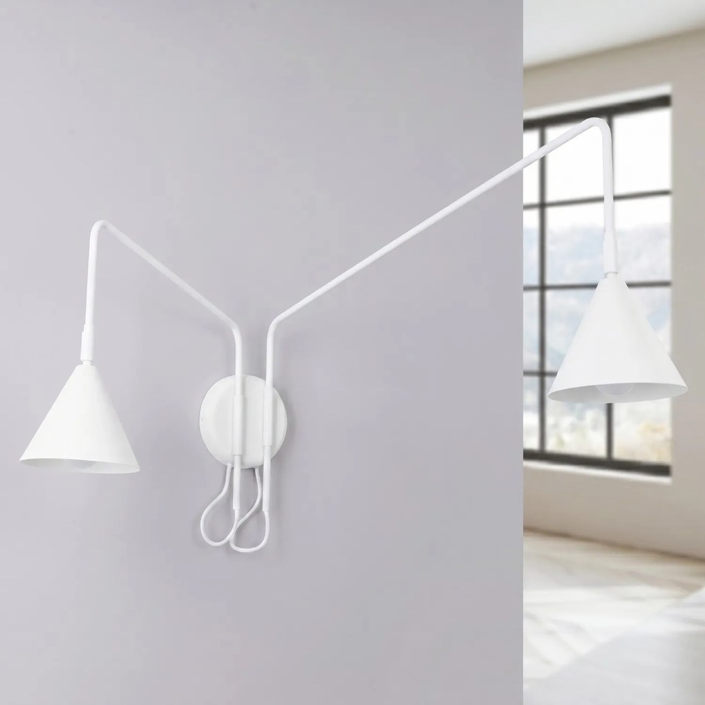 Sollux Lighting Nástěnné svítidlo NOX 2 bílé s vypínačem