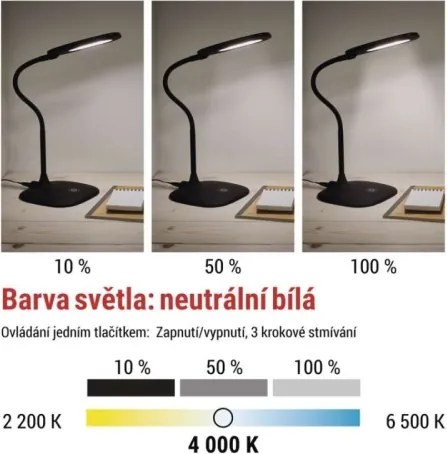 LED stolní lampa STELLA černá EMOS Z7602B