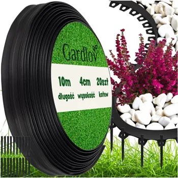 Zahradní plastový obrubník 40mm, 10m s kolíky Gardlov 24561