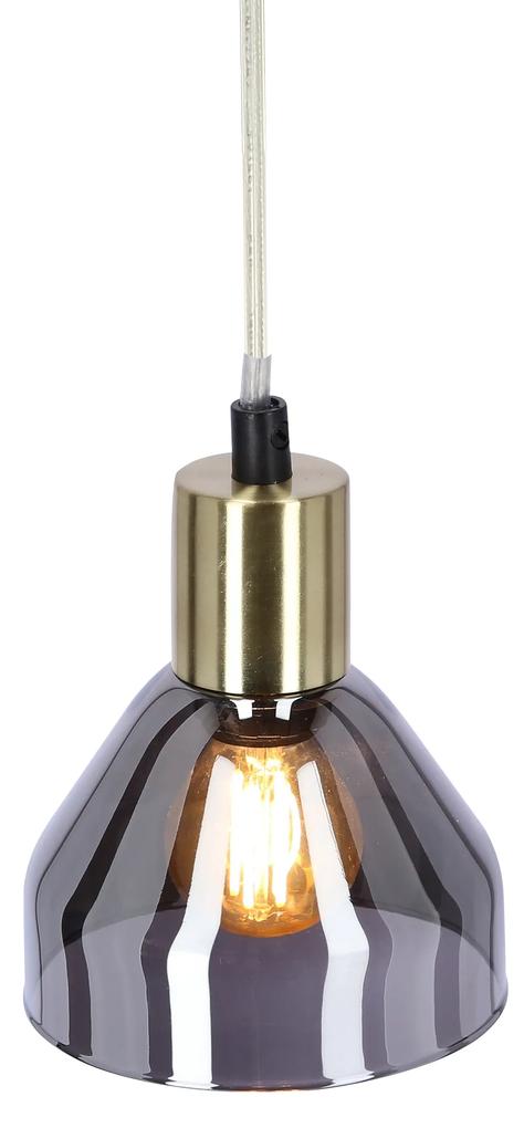 Candellux Černo-zlatý závěsný lustr Gregory pro žárovku 1x E14