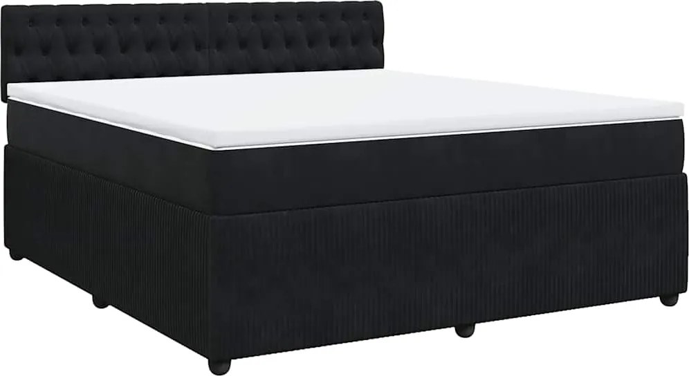 Box spring postel s matrací černá 180x200 cm samet 3290114