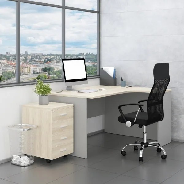 Sestava kancelářského nábytku SimpleOffice 2, 140 cm, pravá