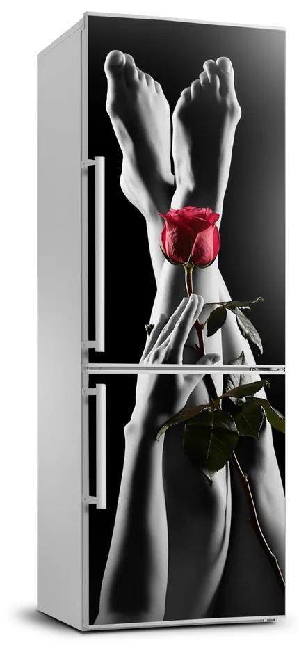 Wallmuralia Nálepka fototapeta na ledničku Růže a chodidla 60x180 cm