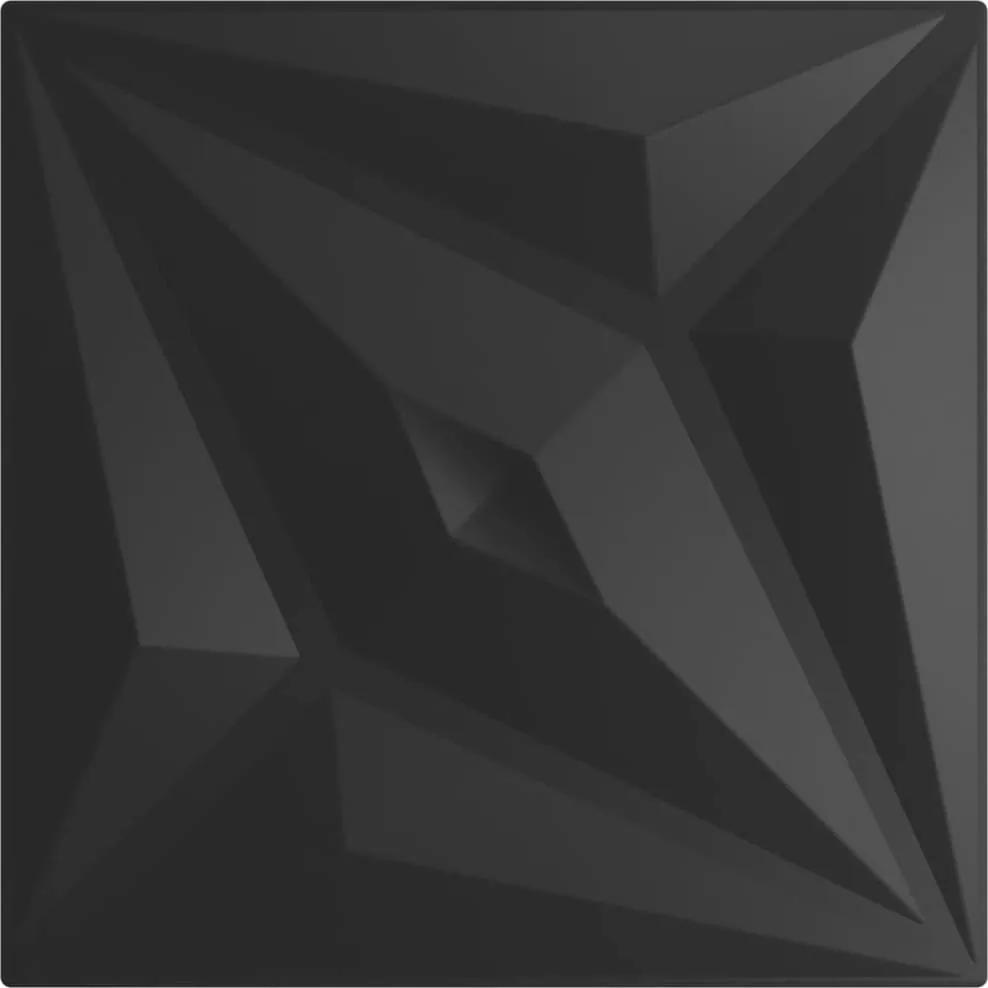 vidaXL Nástěnné panely 24 ks 50 x 50 cm XPS 6 m² diamant [356935] Barva: Origami černá
