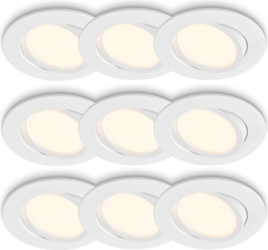 Briloner Vestavná LED svítidla (Sada 9 kusů, bílá)