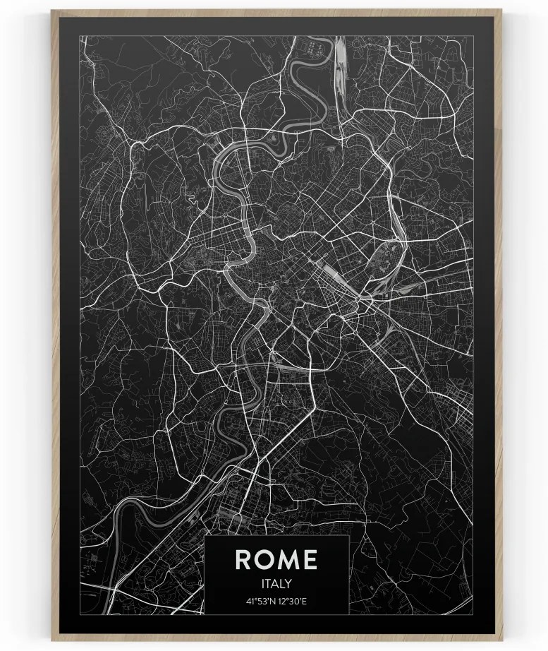 Plakát / Obraz Mapa Rome Pololesklý saténový papír 210 g/m² A4 - 21 x 29,7 cm