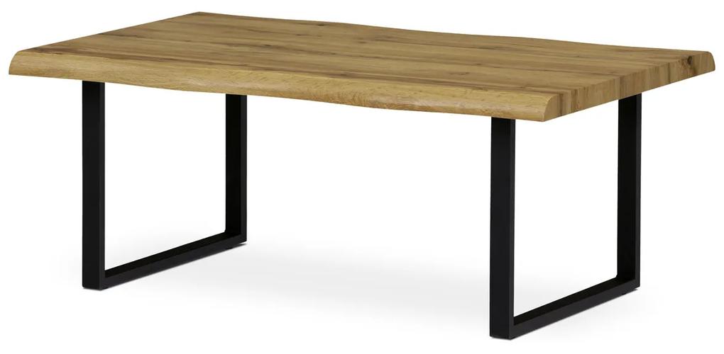 Konferenční stolek AHG-861 OAK, 110x70 cm, MDF fólie divoký dub, kov černý matný lak