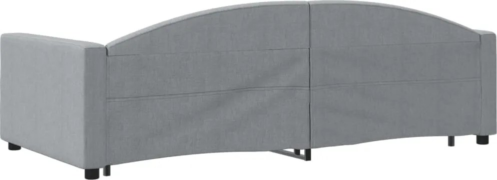 Válenda s přistýlkou a zásuvkami světle šedá 100x200 cm textil 3197229
