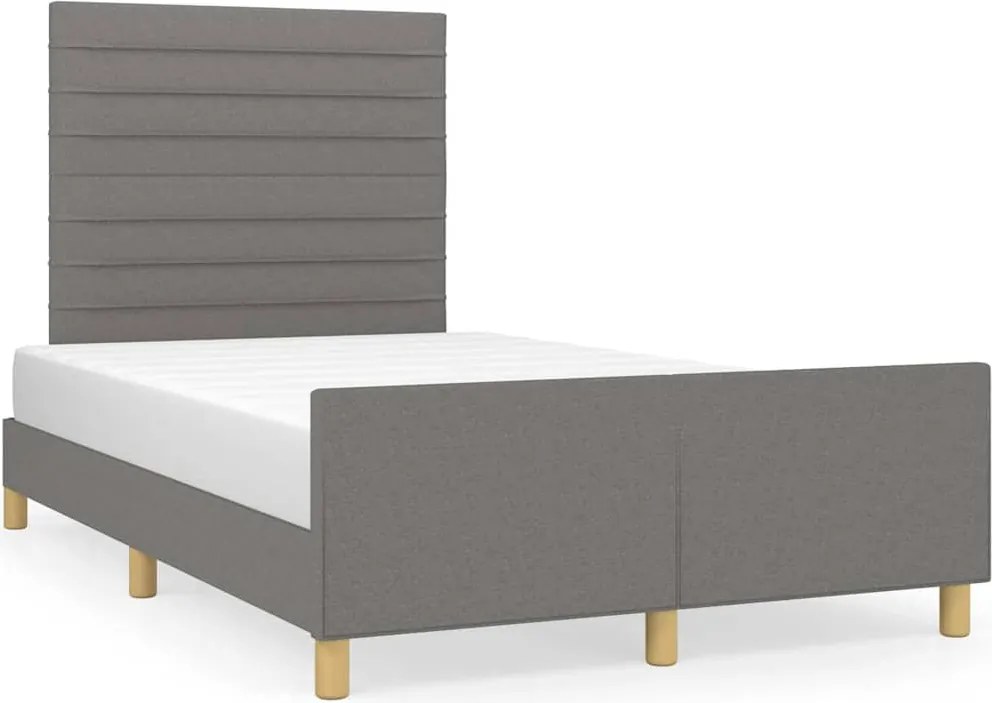 Rám postele bez matrace tmavě šedá 120 x 200 cm textil 3125123
