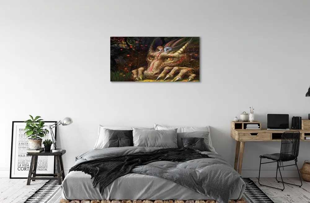 Obrazy na plátně Forest dračí hlava dívky 120x60 cm