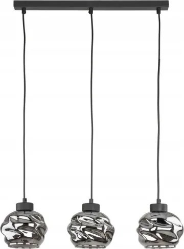 LED Lustr na lanku ZULIA 3xE27/15W/230V černá/kouřová černá